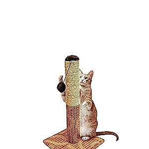 Four Paws Super Catnip Cat Scratching Post, Sisal and Carpet Scratching Post Brown 21 Inches Tall - Brown