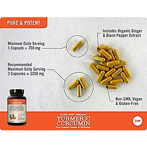 NatureWise Curcumin Turmeric 2250mg | 95% Curcuminoids & BioPerine Black Pepper Extract | Advanced Absorption for Joint Support [2 Month Supply - 180 Count]
