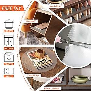 UX Shelf Liner for Kitchen Cabinets, 17.7"x 59" , Non Adhesive Cabinet Liner, Refrigerator Liners with Waterproof Durable Fridge Table Place Mats for Cupboard, Cabinet, Transparent-Flat Dot Pattern