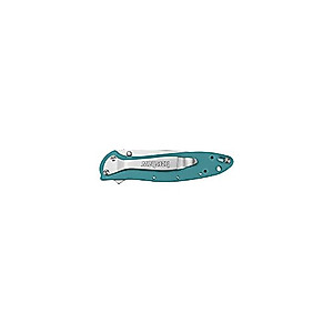 Kershaw Leek, Teal Pocket Knife (1660TEAL); 3” Bead-Blasted High-Performance Sandvik 14C28N Steel Blade, Teal Anodized Aluminum Handle, SpeedSafe Assisted Opening, Liner Lock, Tip-Lock Slider; 2.4 OZ