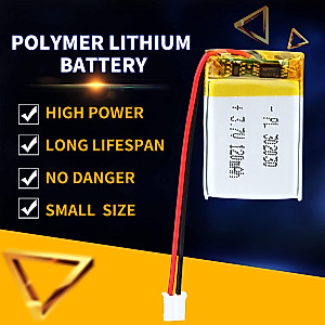 AKZYTUE 3.7V 120mAh 302030 Lipo Battery Rechargeable Lithium Polymer ion Battery Pack with JST Connector