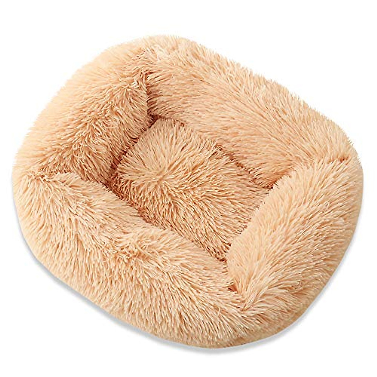 Fuerlun Dog Bed, Square Calming Warming Plush Cuddler, XL Extra Large Dog Bed & Furniture Anti Anxiety Cushion Bed (Light Gray, L)