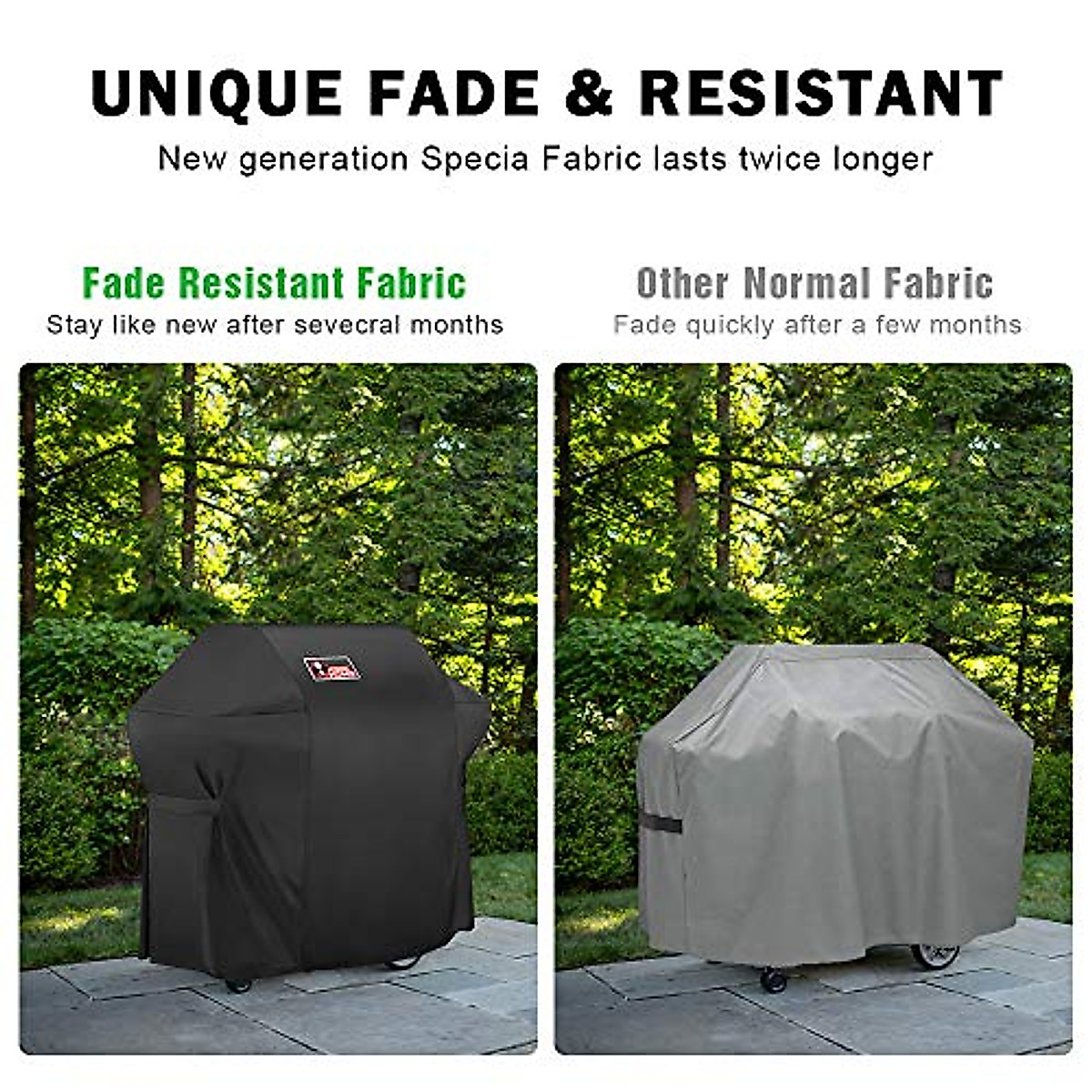 Kingkong 7106 Premium Heavy Duty Cover Spirit 200 and 300 Series, Weber Genesis Silver A/B Gas Grill Including Stainless Steel Meat Fork, Spatula and Tongs …