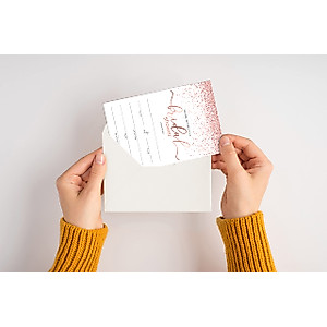 mermermu Bridal Shower Invitation Cards with Envelopes - Pink Rose Gold Fill in The Blank Bridal Shower Cards, For Weddings, Engagement, Party and Receptions Supplies, 25 Invites With Envelopes - 003