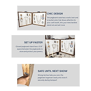 Unroofed&Sky Portable Pegboard Display Stand for Craft Shows - Paparazzi Jewelry Display White