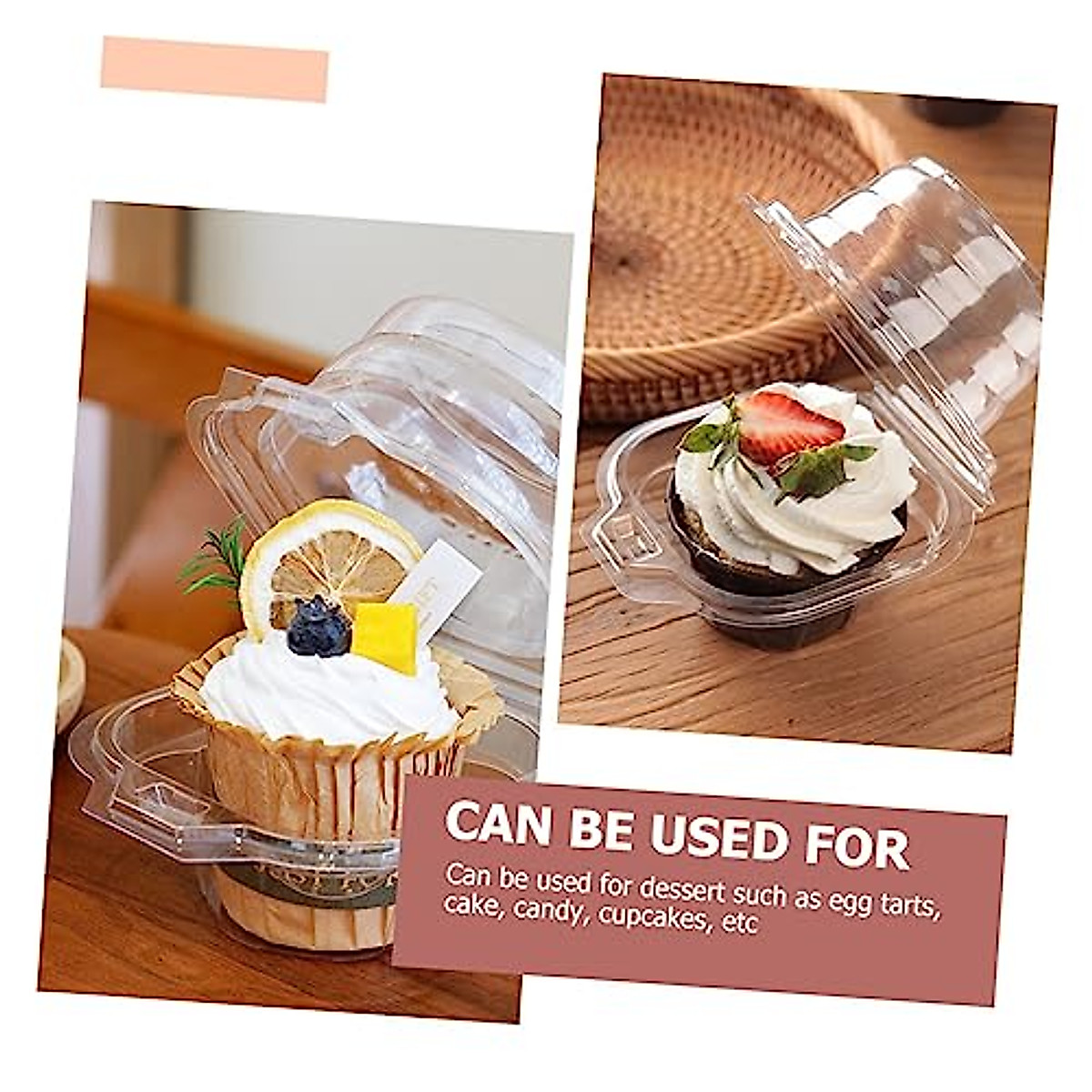 USHOBE 30pcs Cupcake Packing Boxes Cake Blister Box Clear Cake Box Mini Muffins Clear Plastic Containers Cupcake Muffin Holder Cupcake Containers Individual Cupcake Box Food Containers