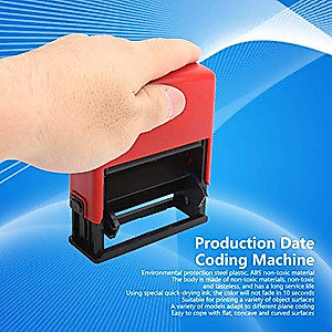 Expiry Date Printer, Handheld Production Date Stamp Machine, Date Label Machine Manual Ink Stamping Printing Coding Machine, for Flat, Concave, Curved Surfaces
