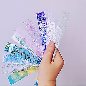 2 Set of Bookmark with Tassel Silicone Resin Mold Rectangle Leaves Texture Flower Shaped Epoxy Silicone Casting Molds Bookmark for Reading Book 10 Styles,3D DIY Making Handmade Decor Crafts