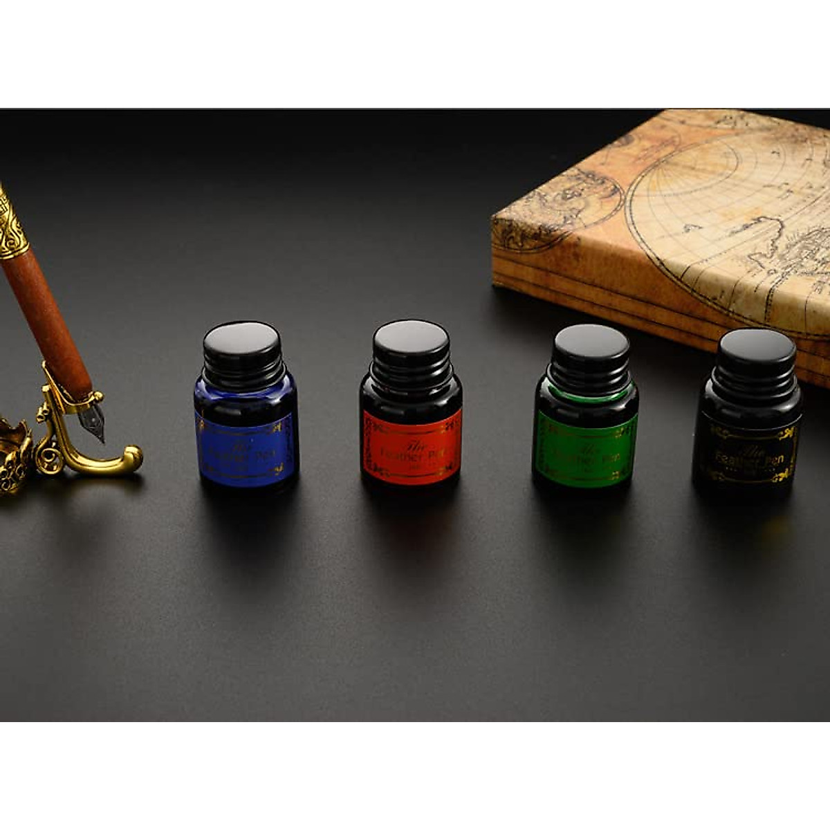 Fountain Pen Set - Calligraphy Pen Set Includes Wooden & Glass Pen - Ink & Pen Nibs