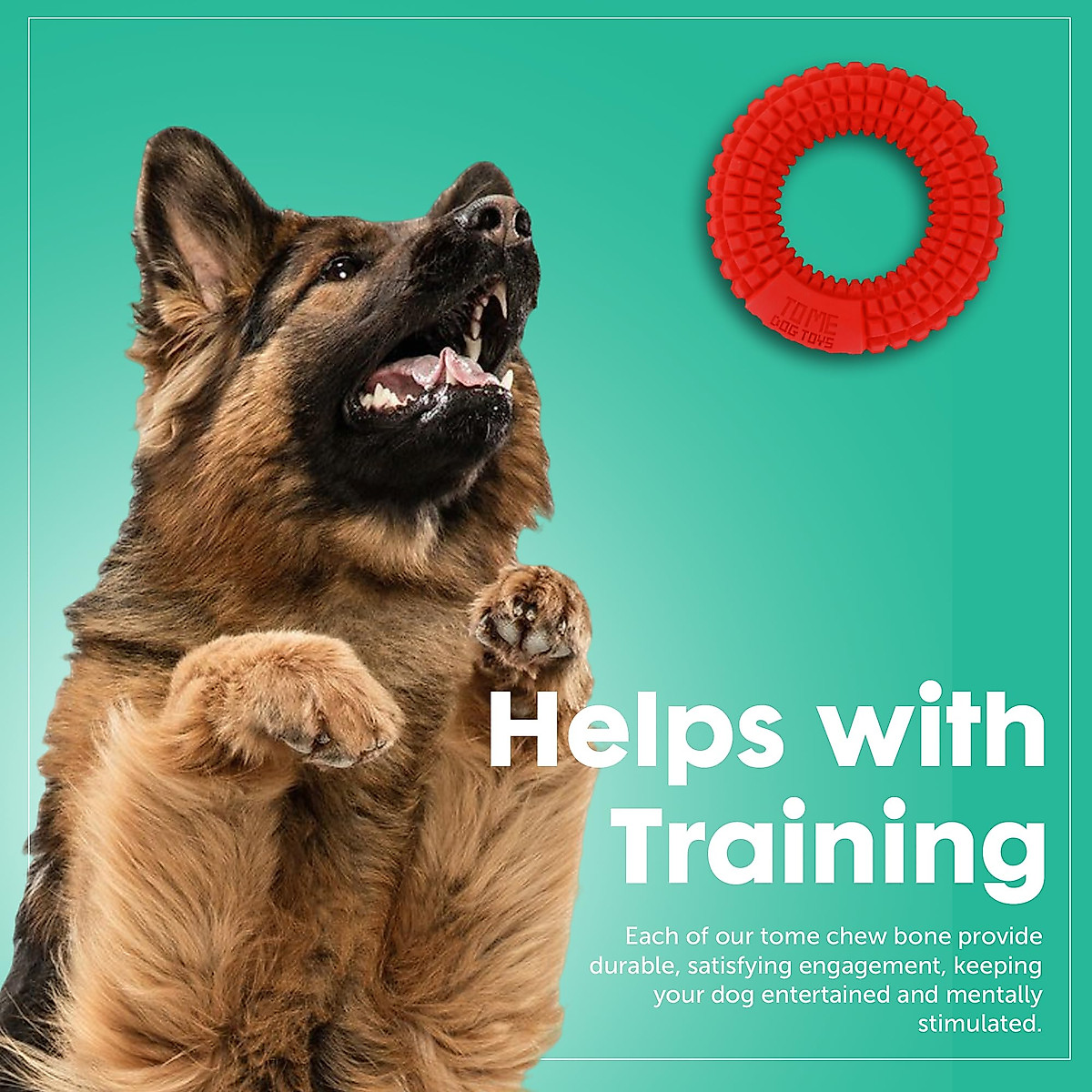 Dog Chew Toys for Aggressive Chewers - Chew Ring Interactive Medium Large Dog Puzzle Toys, Dog Chew Enrichment Toys for Boredom and Brain Stimulating Game Keeps Them Engaged