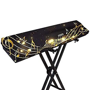 Piano Keyboard Dust Cover For 61/88 Keys,Piano Cover,Keyboard Dust Cover,Adjustable Electric/Digital Piano Stretchable Protective Keyboard Cover with Elastic band Design,Piano Accessories