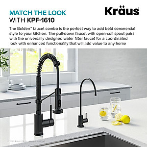 KRAUS Purita 100% Lead-Free Kitchen Water Filter Faucet in Matte Black, FF-100MB, 12 Inch
