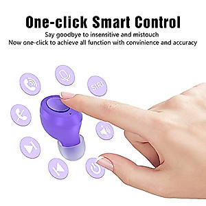 Bluetooth Earbuds, jaroco Wireless Earbuds in-Ear with Charging Case Easy-Pairing Stereo Calls/Built-in Mic 18H Playtime (Purple)