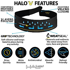 Halo Headband unisex adult Halo Headband velcro, BLACK, 1 SIZE US