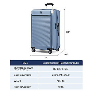 Travelpro Platinum Elite Hardside Expandable Checked Luggage, 8 Wheel Spinner, TSA Lock, Hard Shell Polycarbonate Suitcase, Metallic Sand, Checked Large 28-Inch