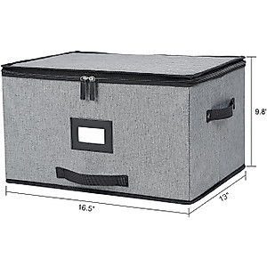 VICTORICH Ultra Large Thick Hard Shell Additional Front Handle Stemware Storage Box, Wine Glass Storage Box with Lable Window, Fully-Padded Inside with Hard Sides