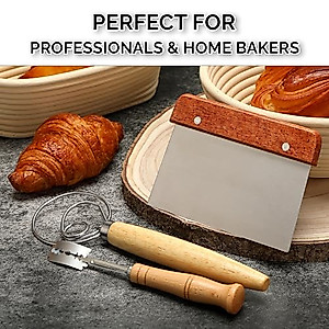 BaverlyBlue 9 Inch Round & 10 Inch Oval Rattan Banneton Baskets Set for Bread Proofing, Natural Rattan Cane Material, Ideal for Home Bakers