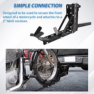 ECOTRIC 800LBS Motorcycle Trailer Hitch Scooter Hauler Mount Rack 2" Motorcycle Tow Carrier Receiver Heavy Duty Steel