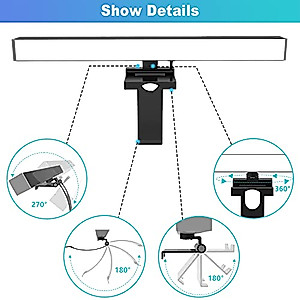 ALTSON 2-Pack Video Conference Lighting, Webcam Streaming Lights, LED Monitor Laptop Light for Zoom Meetings, Adjustable Brightness & Color Temperature, Monitor Light bar, Live Streaming