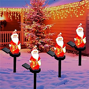 LIZHOUMIL Christmas Santa LED Solar Lights IP65 Waterproof Garden Landscape Lawn Lamp for Yard Patio Garden Pathway Porch Decor Santa