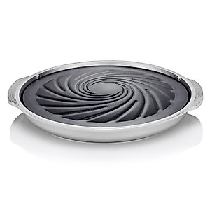 TECHEF - TRUE GRILL PAN - Stovetop Nonstick Indoor/Outdoor Smokeless BBQ Grill Set, including a Grill Plate and Alumium Drip Tray (Dome)