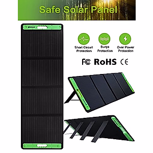 Topsolar 200W Foldable Portable Solar Panel Charger Kits for Portable Power Station Generator Cell Phones Camera Lamp 12V Car Boat RV Battery(Dual USB Ports & 19/14.4V DC Output)