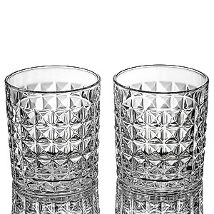 Whiskey Glasses Set of 2, 10.5 oz Old Fashioned Rocks Glass Whiskey Tumblers Home Bar Drinks Bourbon Scotch Lowball Glass, Rum, Whiskey Glassware and Cocktail Glasses(10.5OZ-1)