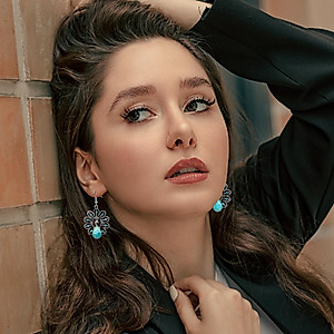 Turquoise Drop Dangle Earrings for Women,Turquoise Earrings for Women Trendy,Cute Earrings for Women