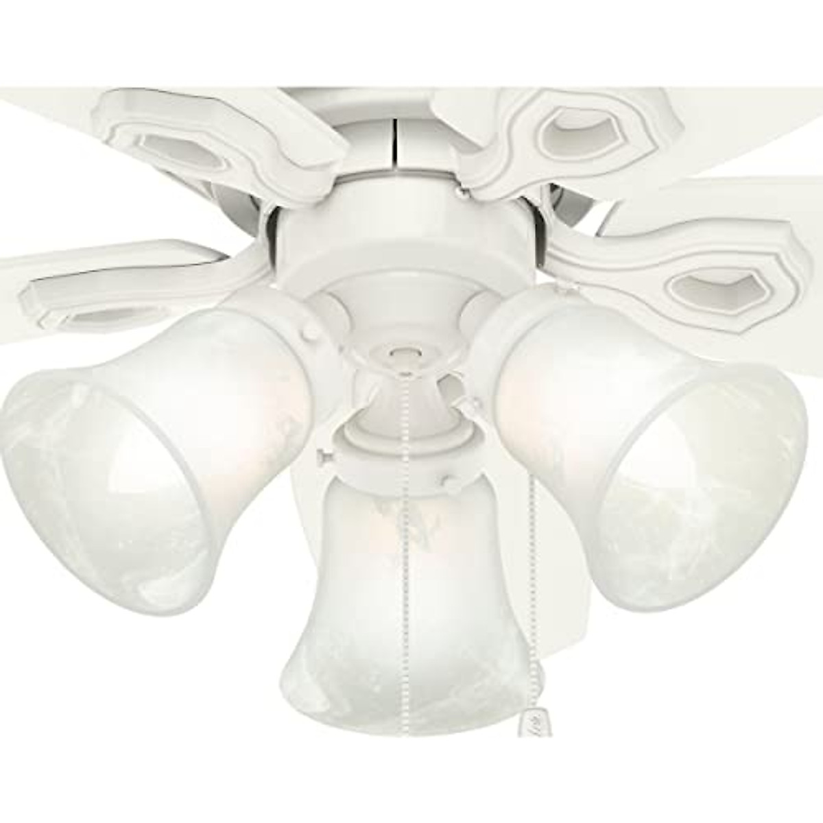 Hunter Fan Company, 51090, 42 inch Builder Snow White Low Profile Ceiling Fan with LED Light Kit and Pull Chain