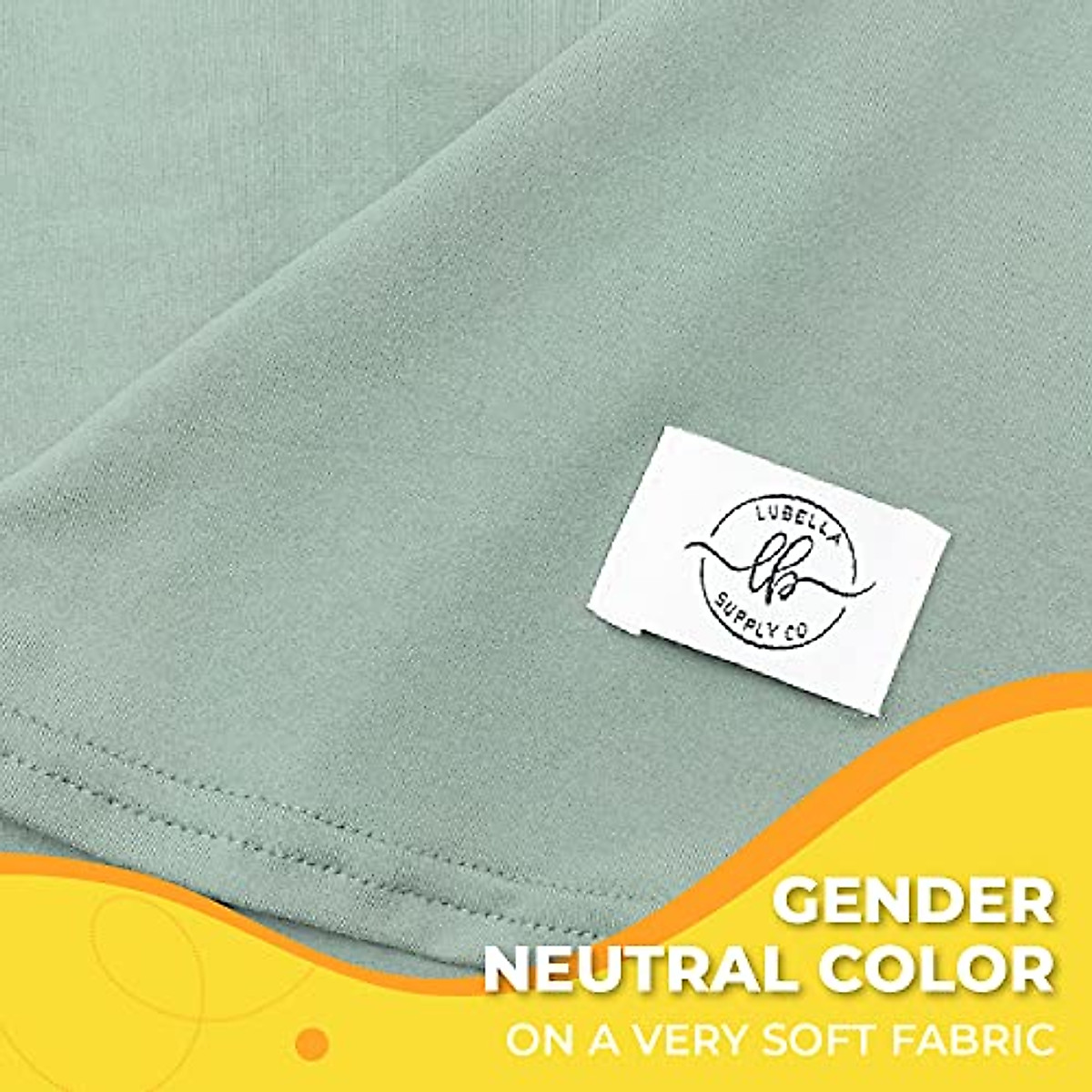 LUBELLA SUPPLY COMPANY Stretchy Swaddle Blankets for Baby Boy & Girl - Newborn Swaddles 0-3 Month - Large 47" Bamboo Swaddle Blankets and Hat Set (Sage Green)