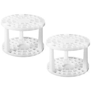 Tofficu 2pcs Paint Brush Holder Multi-hole Makeup Organizer Pencil Brush Stand Storage Rack for Home School Office Supplies White