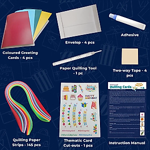 Toykraft: Art and Craft Kit for Girls, Craft for Girls 5-10, Paper Quilling - First Forays Craft - Card Making Kit for Kids 7+ Years