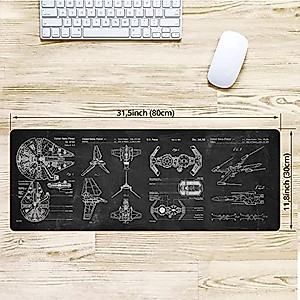 Spaceship Space Mouse mat, Sci-fi Control Console Display Desk Mat, Large Mouse pad for Desk, Gamer Mouse pad, Laptop Pad Mat, Gaming Accessories, Computer Accessories, Gaming Room Decor, SciFi Gift