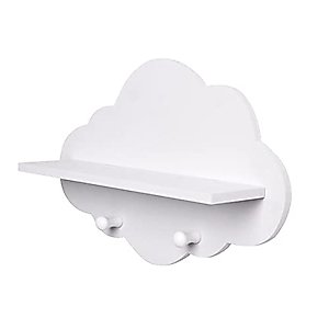 Eioflia Cloud Shape Wood Floating Shelf Cloud Wall Shelves Wall Mounted Shelving Coat Hanger Storage Rack Nursery Accessories Home Kitchen Storage Organisation Racks Shelves Drawers Floating Shelves