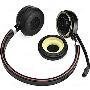 Replacement Earpads Ear Pads Cushion Cover Cup Ear Pads for Jabra Evolve 20 20se 30 30 II 40 65 65+ Headset ,Headset Replacement Parts (1 Pair)