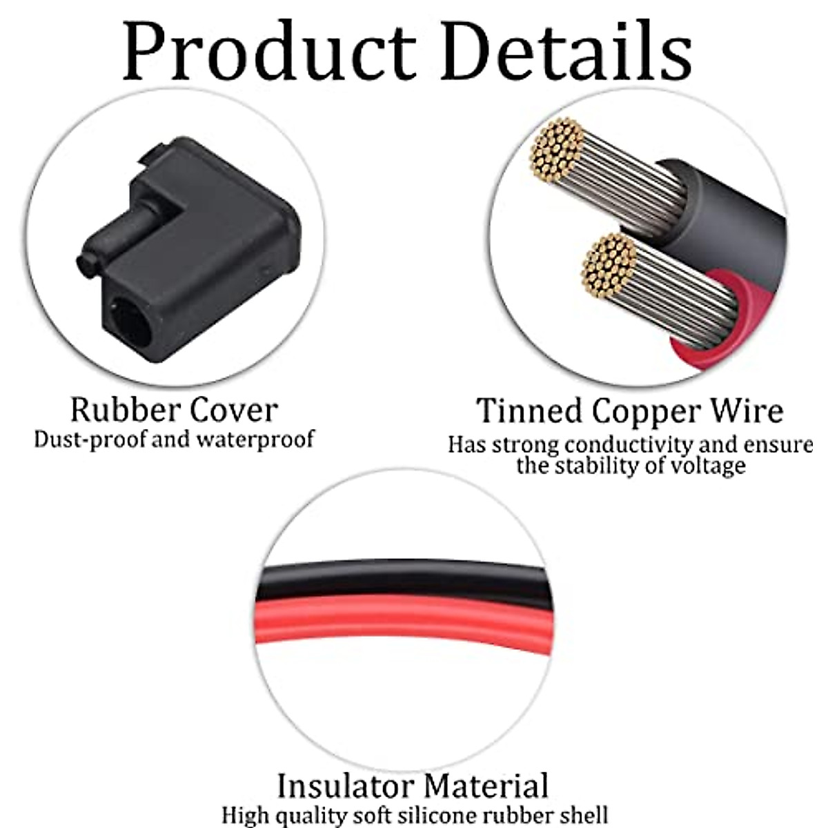 HCFeng10AWG SAE to M-C-4 Adapter Cable with SAE Polarity Reverse Adapter Conector,Solar Panel to SAE Adapter Cable SAE PV Extension Cable to Solar Panels for RV Panel Solar (55CM/1.8FT)