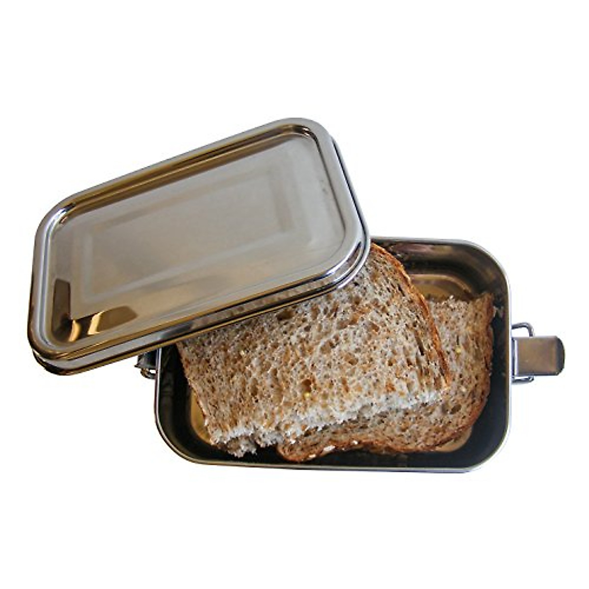 Stainless Steel Leak-Proof Lunch Container For Kids and Adults - BPA Free - Back to School - Dishwasher Safe - Holds 2 Cups - Eco Friendly - Lid Clamps - Great for Camping Hiking