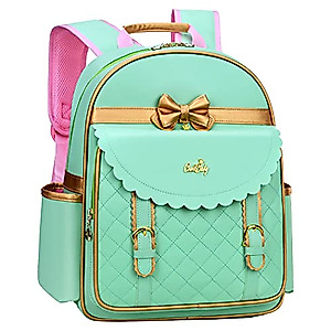 Children Princess Waterproof PU Backpack for Elementary School Girls