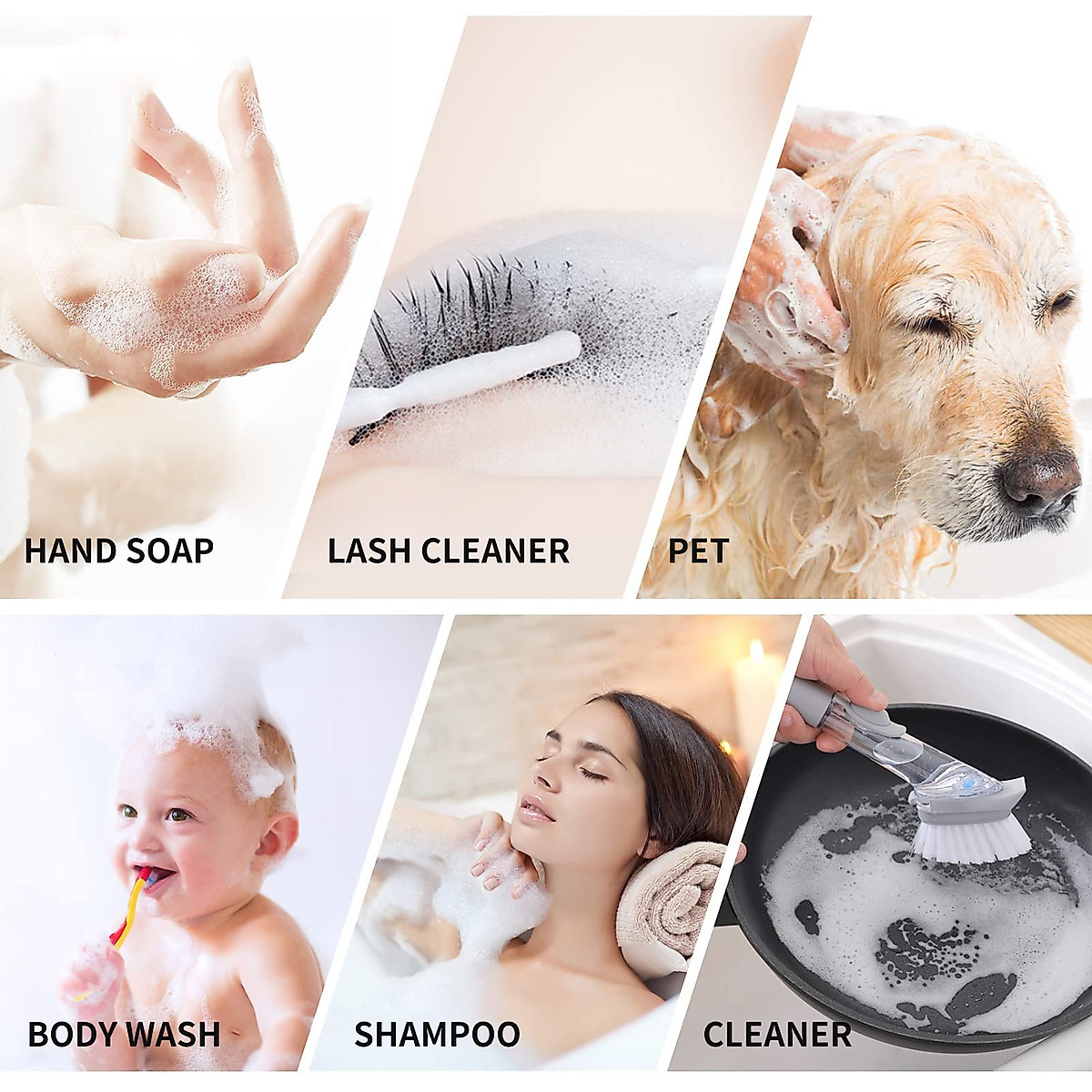 LONGWAY 1 oz Foam Pump Bottle(15PCS) Foaming Travel Pump Bottle for Lash Shampoo, Prolong Lash Cleanser,Hand Soap (30ml, Clear)