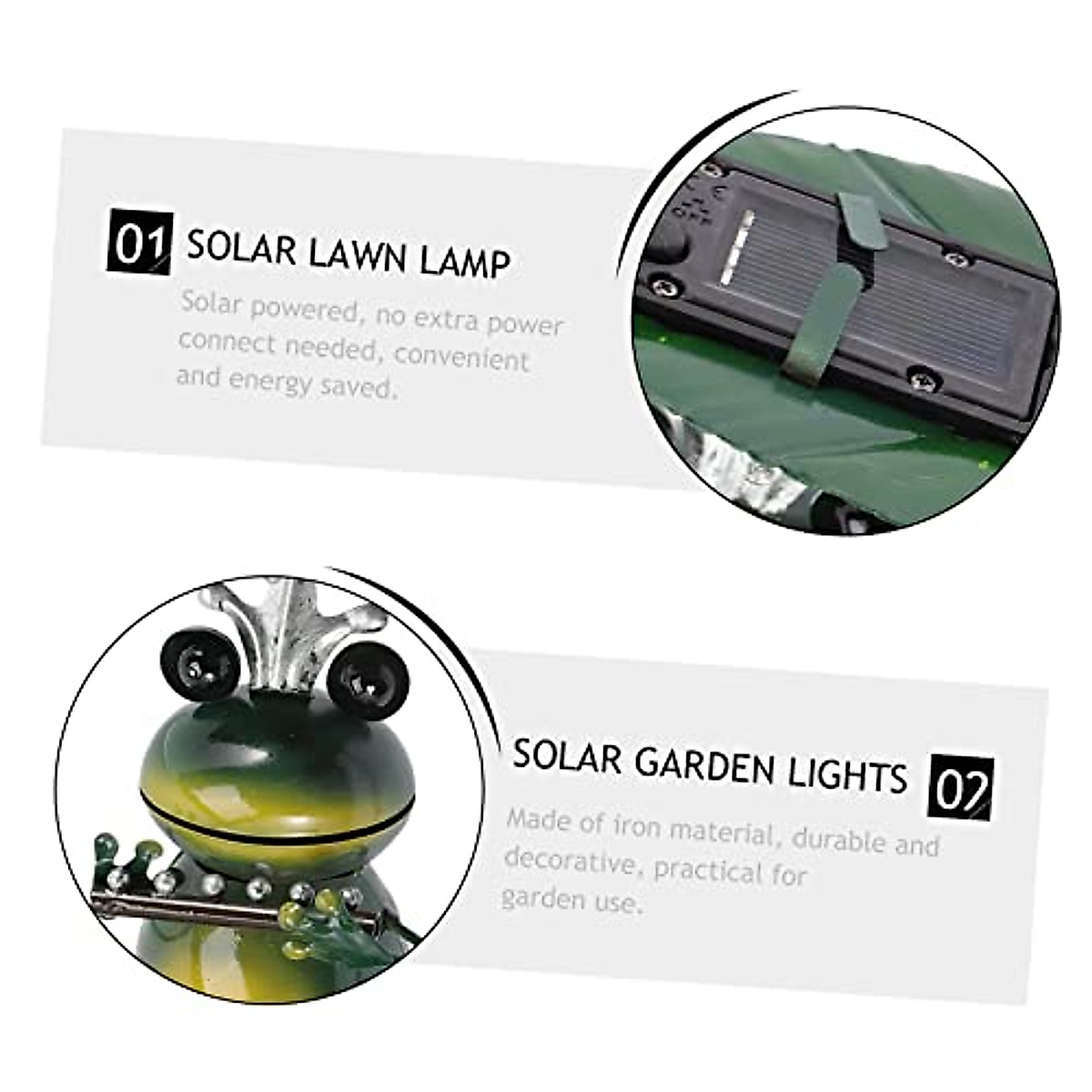 LABRIMP Creative Light Garden D Welcome Walkway Outdoor Art Pathway Frog Solar Patio Lawn Statue Musician Home Stake Powered Sign for Dark Figurine Ornament Green Sculpture Frogs Lights