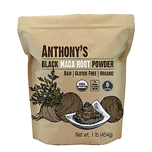Anthony's Organic Black Maca Powder, 1 lb, Raw, Gluten Free & Non GMO