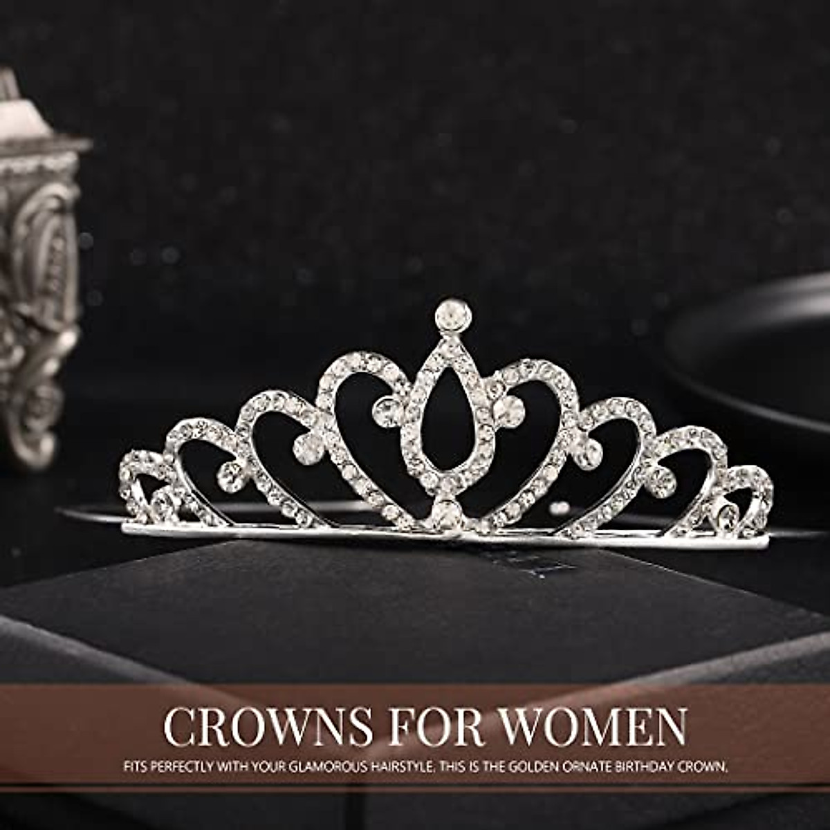 Yean Crystal Tiaras and Crowns Girls Princess Crowns Birthday Party Crowns Rhinestone Costume Tiara Headband Hair Accessories for Women and Girls