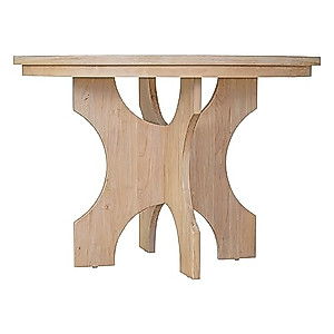 Linique 5-Piece Dining Table Set, 44" Round Dining Table with Curved Bench & Side Chairs for 4-5 People for Dining Room and Kitchen (Natural Wood Wash)