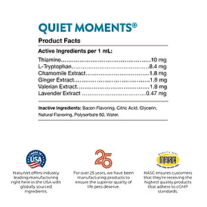 NaturVet Quiet Moments Calming Drops for Cats & Dogs – Helps Reduce Pet Stress, Promotes Relaxation – Dog Supplement, Cat Supplement Includes L-Tryptophan, Ginger, Chamomile – 2 Oz.