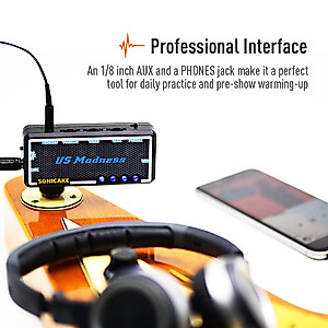 SONICAKE Guitar Bass Headphone Amp Mini Headphone Amplifier US Madness Rechargeable Pocket Chorus Effects