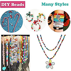 MontoSun Bead Bracelet Making Kit Pony Beads Polymer Clay Beads for Bracelets Making Charms Beads Flower Smiley Letter Beads for Jewelry Making DIY Art and Crafts Gifts for Girls age 4 5 6 7 8 9 10-12