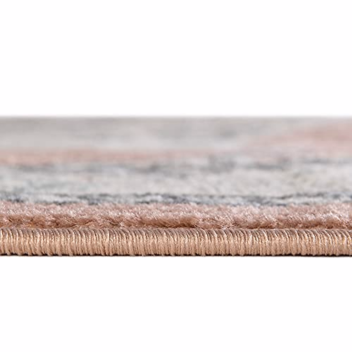 Unique Loom Parker Collection Colorful Medallion Pink/Beige Area Rug (9' 0 x 12' 0)