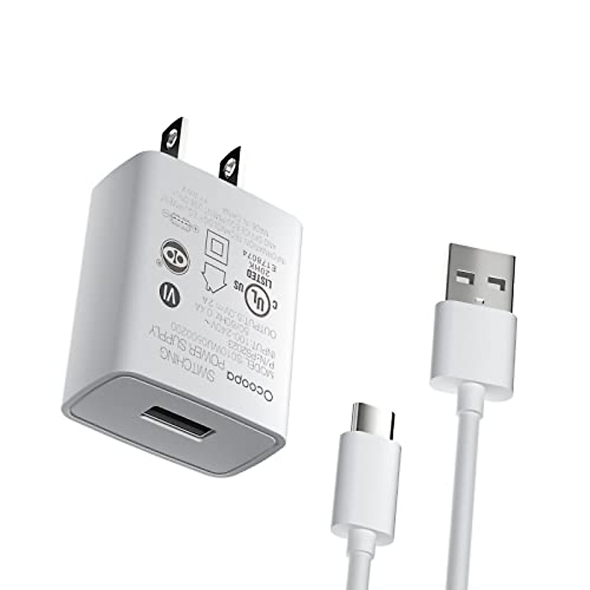 OCOOPA Hand Warmer Charger, 10W Charge Adapter, USB Wall Charger for 118s, USB C to USB A, 5V*2A