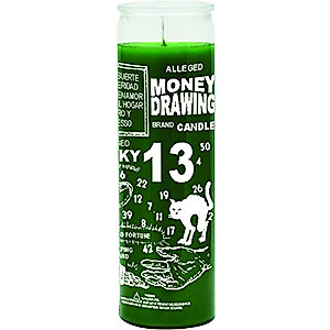 INDIO 7 Day Glass Candle Money Drawing - Green