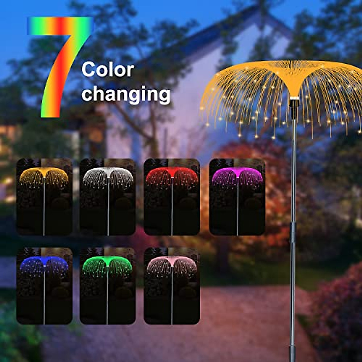 jar-owl Solar Garden Outdoor Lights, 5 Pack Multiple Color Switching, Upgraded Model Decorative Waterproof Jellyfish Light for Patio, Garden, Path, Holiday
